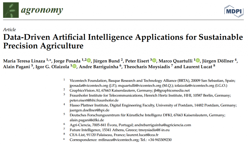 Paper on “Data-Driven Artificial Intelligence Applications for Sustainable Precision Agriculture ...